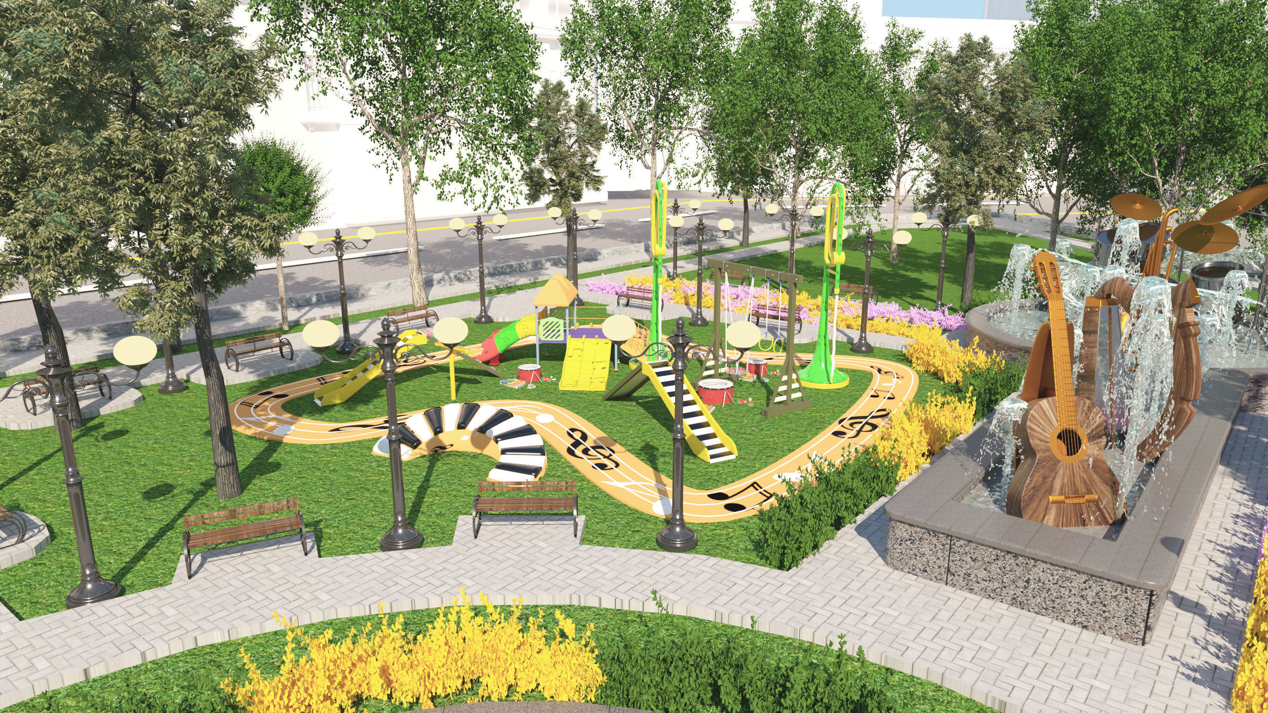 3D Park Design 3D model | CGTrader