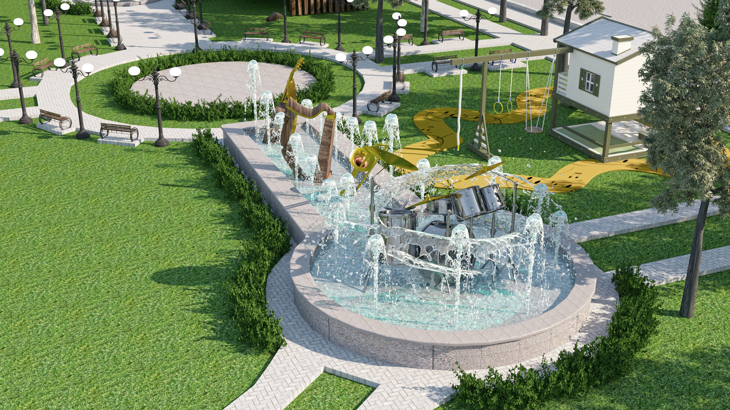 3D Park Design 3D model | CGTrader