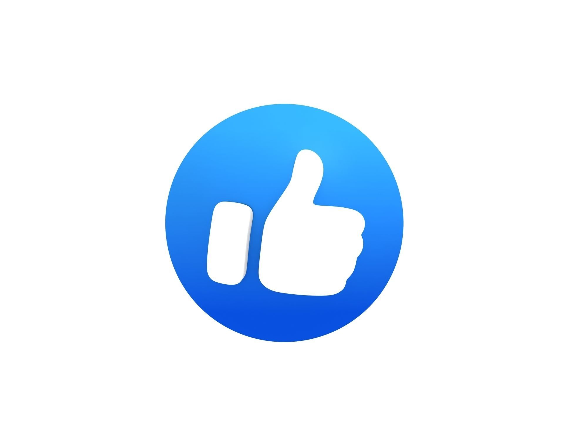 3D model Animated Facebook Like Button VR / AR / low-poly rigged ...