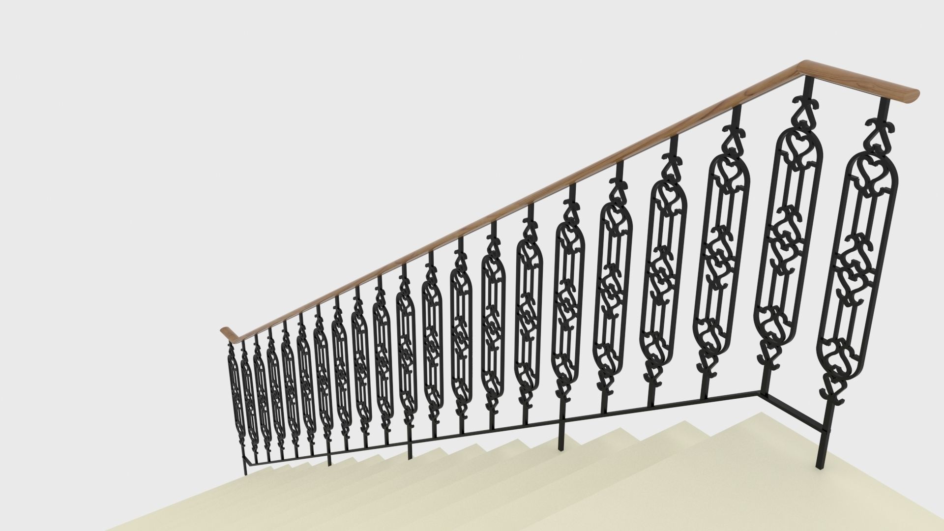 Highly detailed railing 01 3D model | CGTrader