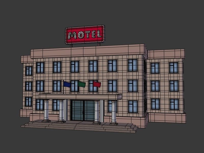 Cartoon Motel 3D model | CGTrader