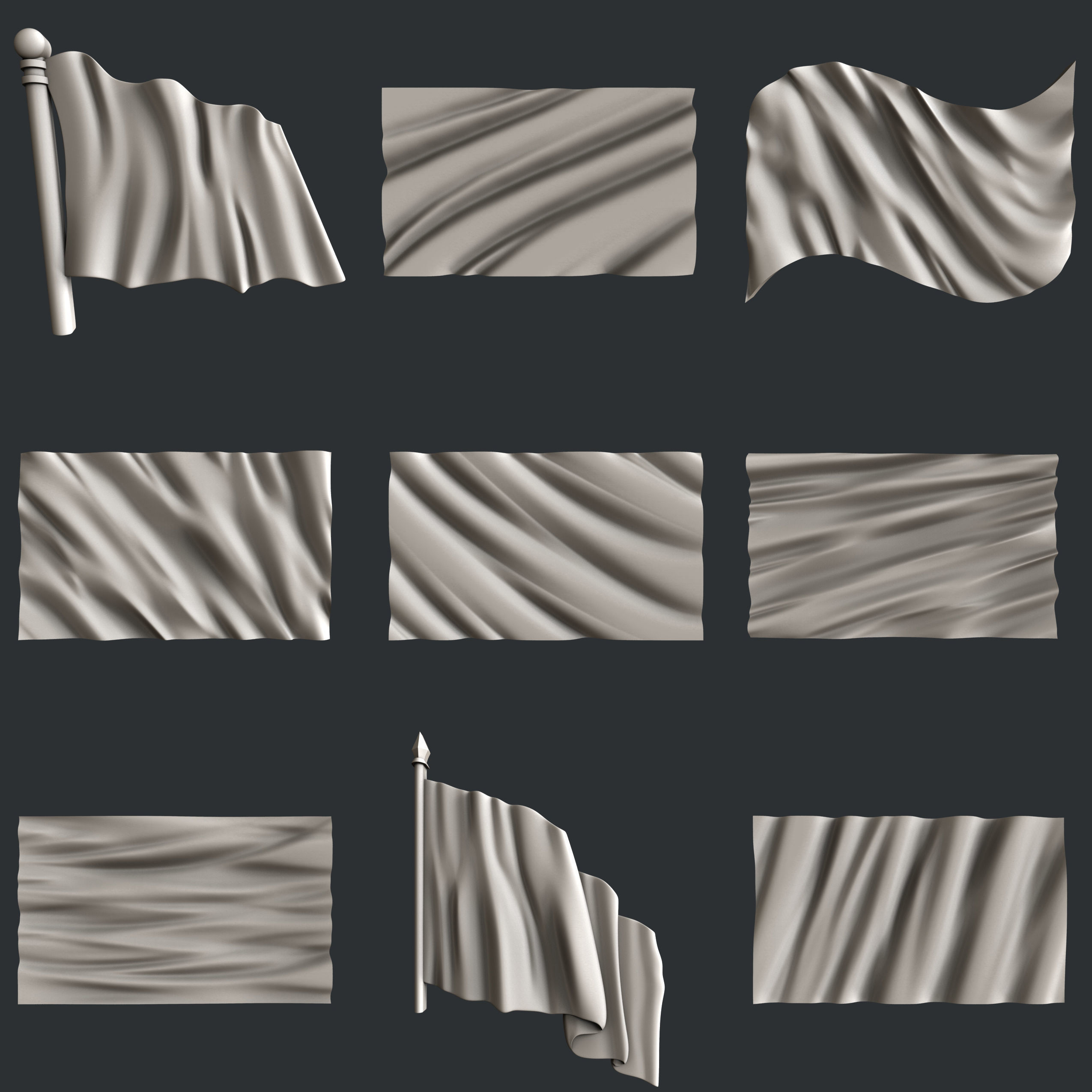 3d STL models for CNC router flags 3D model | CGTrader