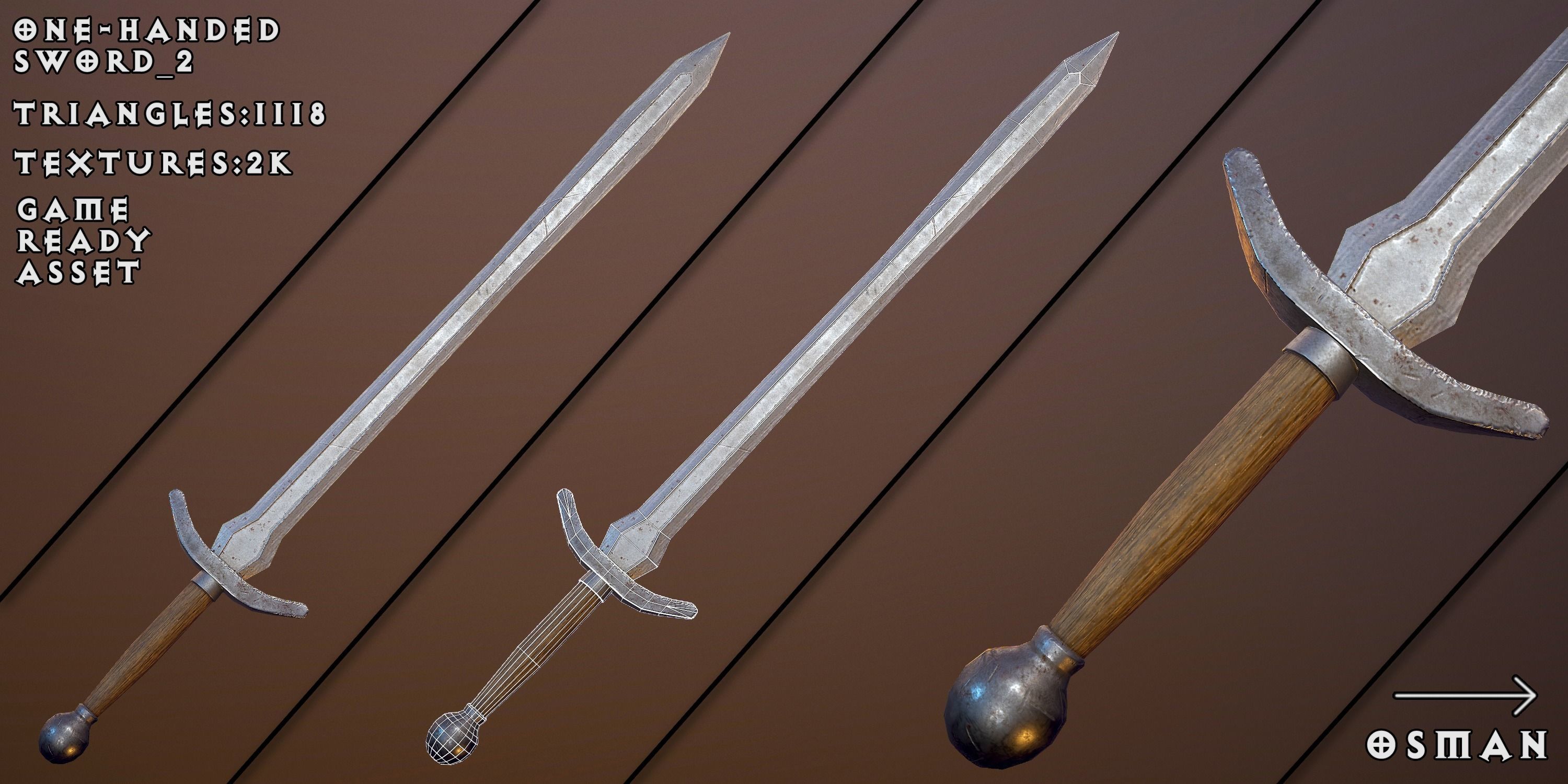 3D model Medieval one-handed swords pack VR / AR / low-poly | CGTrader