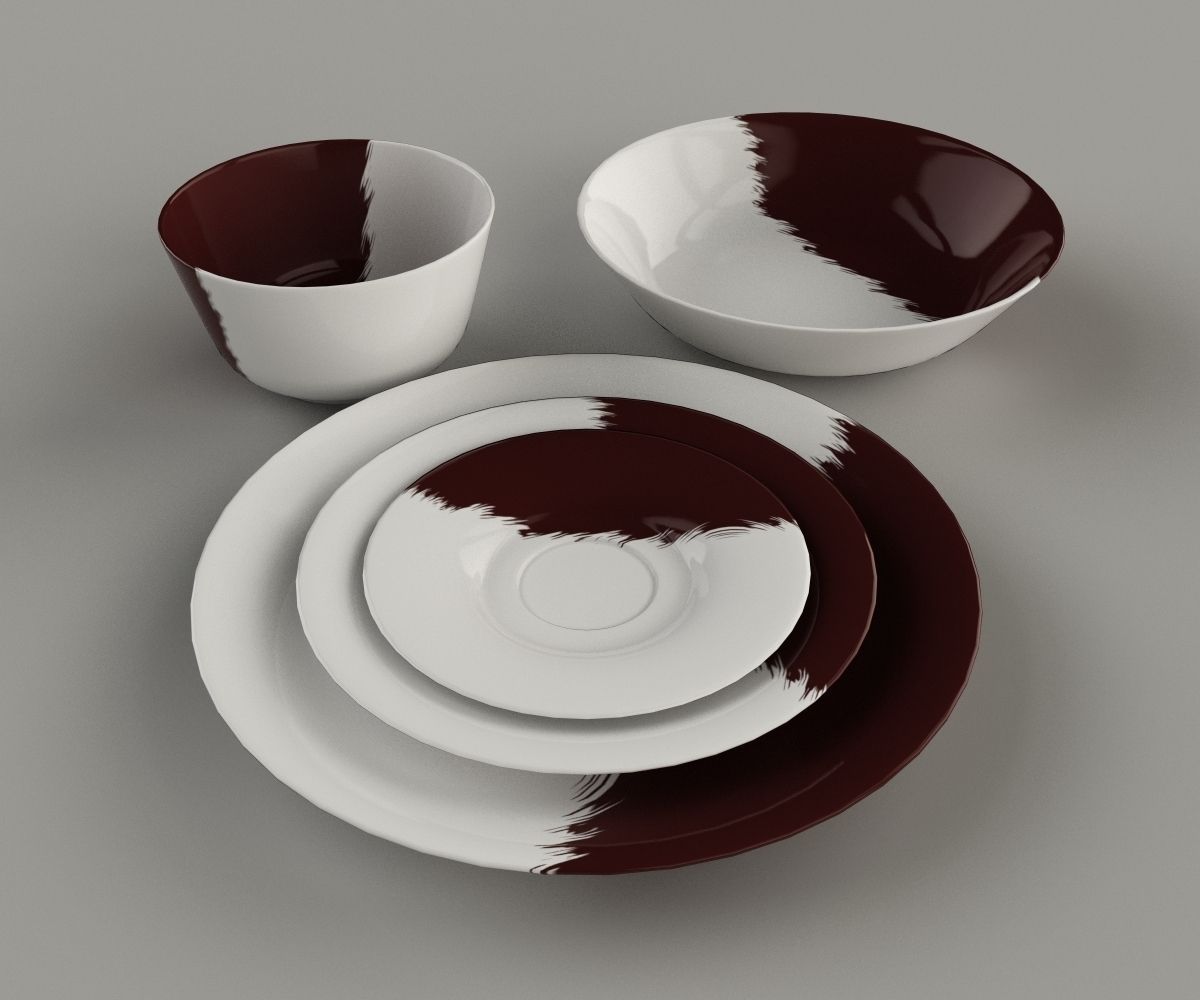 Set of dishes free 3D model | CGTrader