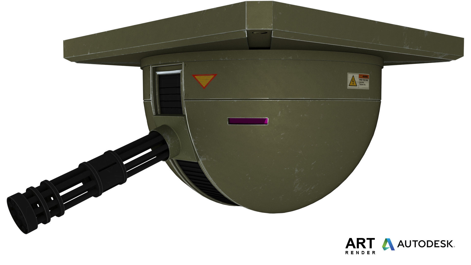 3D model Ceiling Turret VR / AR / low-poly | CGTrader