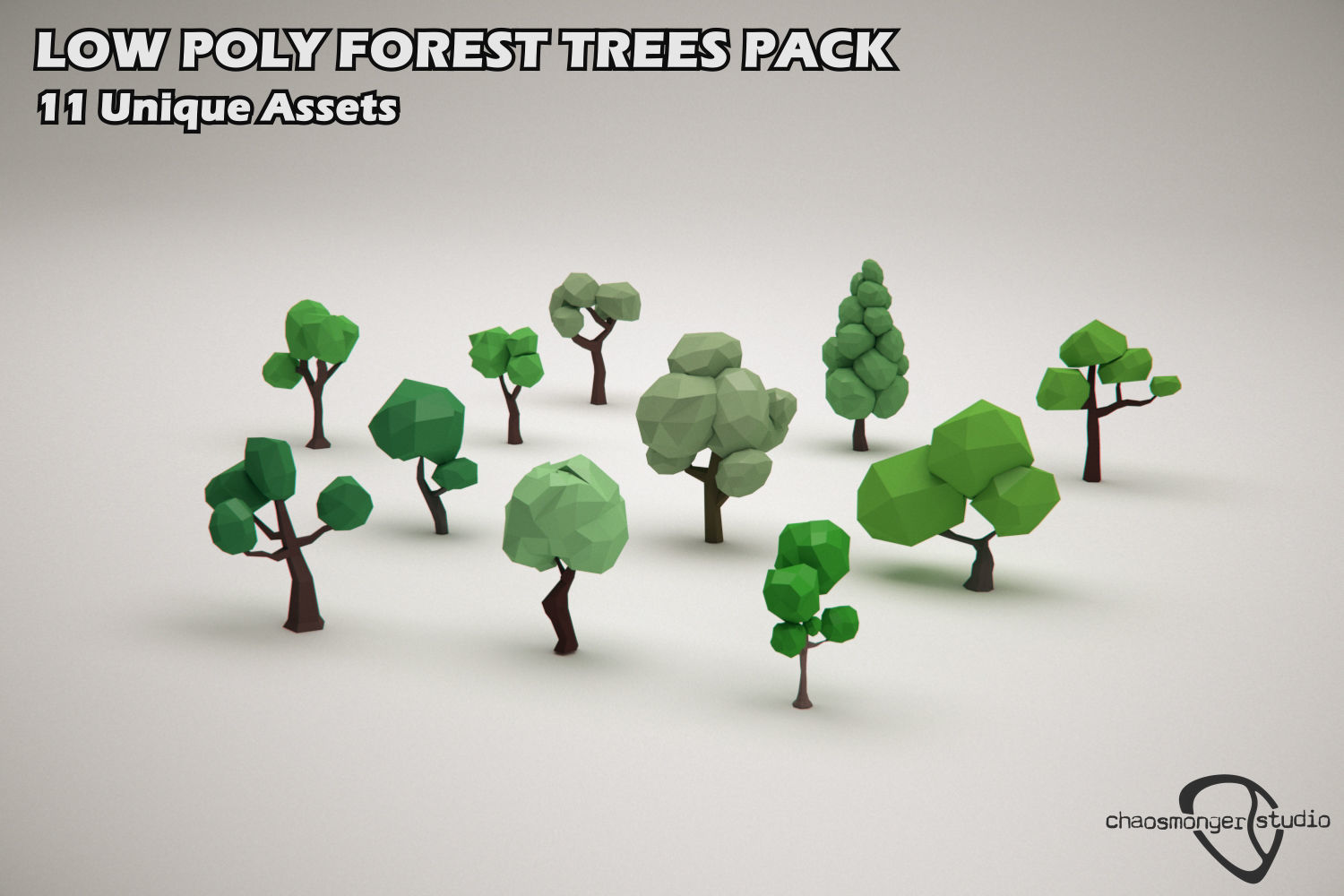 3D model Low Poly Forest Trees Pack VR / AR / low-poly | CGTrader