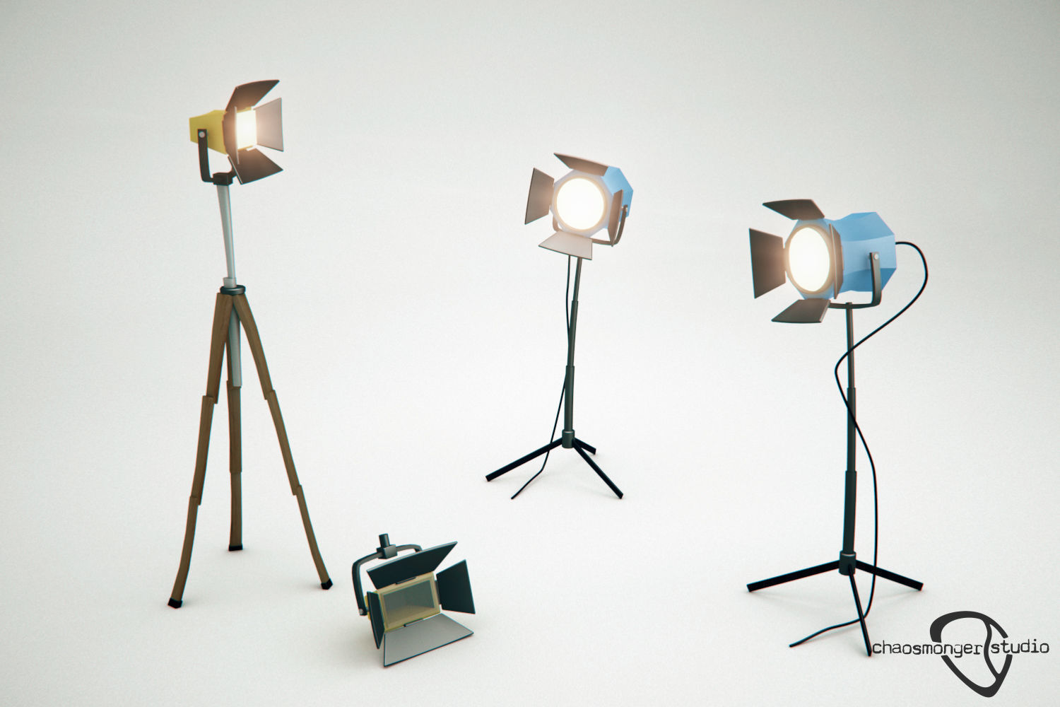 3D model Cartoon Movie Set Film Studio Pack VR / AR / low-poly rigged ...