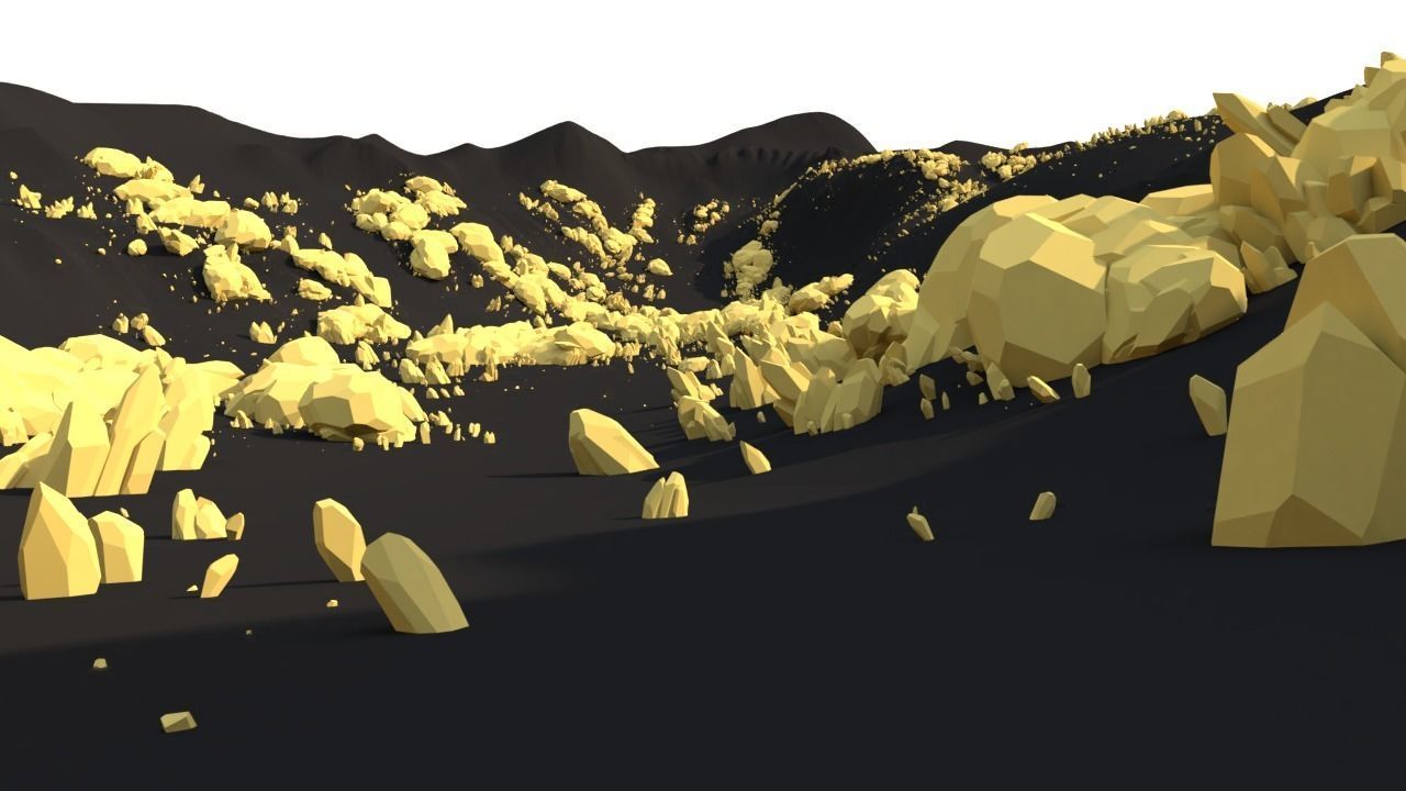 High-poly terrain in low-poly style free 3D model | CGTrader