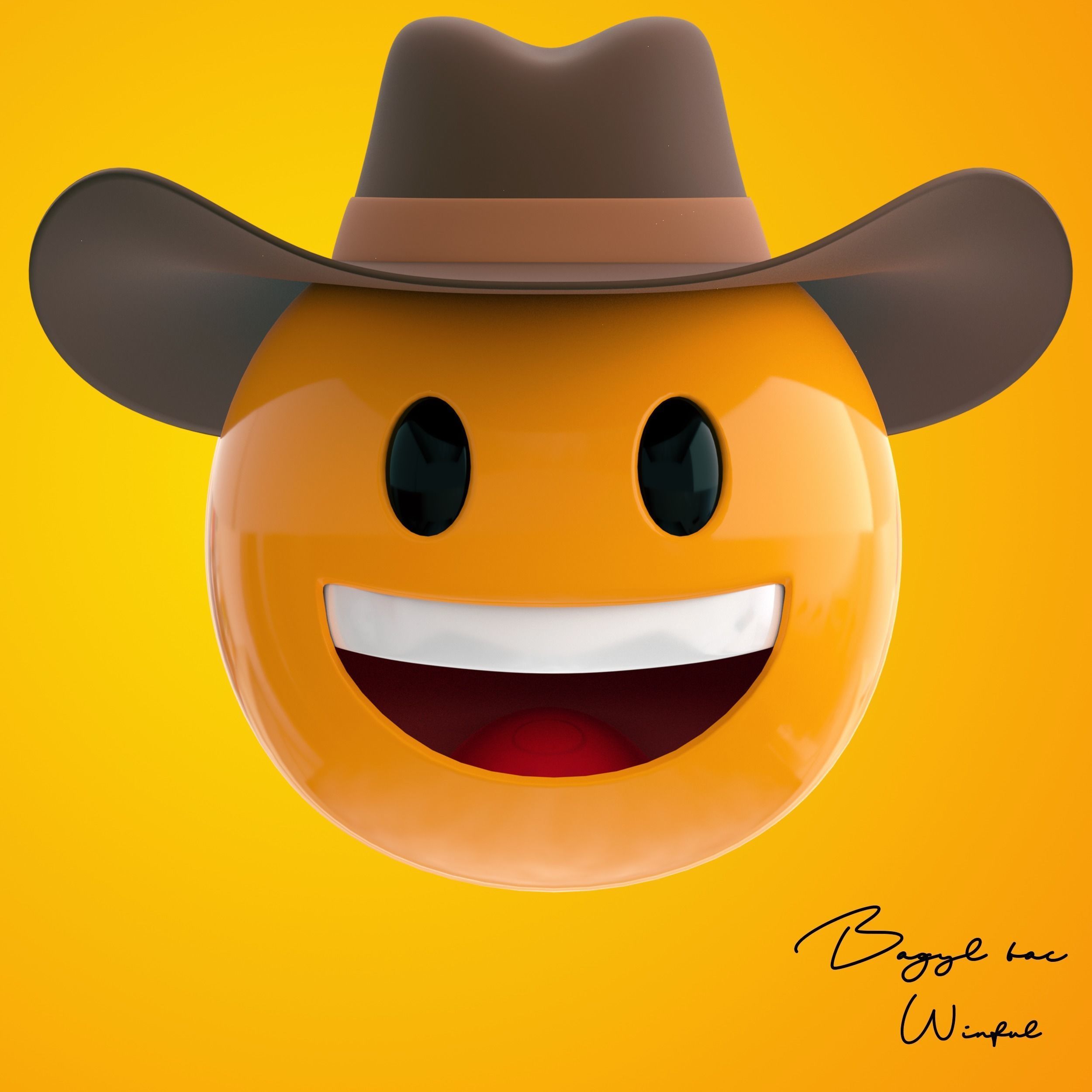 Emoji Cow Boy 3D model | CGTrader