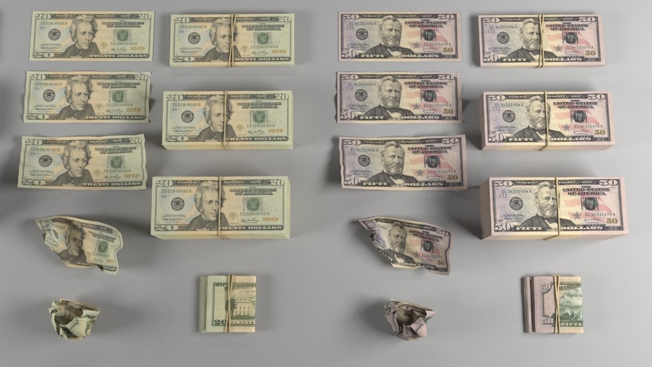3D model American Dollar USD Currency Pack VR / AR / low-poly | CGTrader