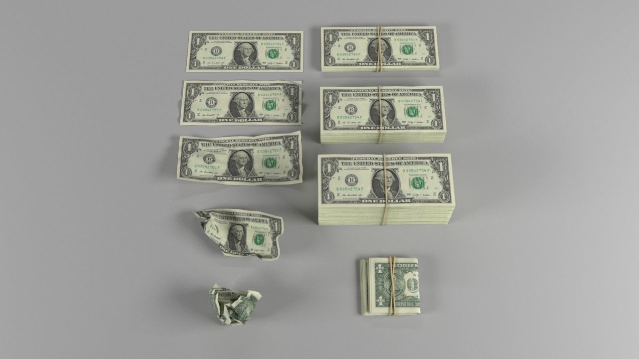 3D model American Dollar USD Currency Pack VR / AR / low-poly | CGTrader