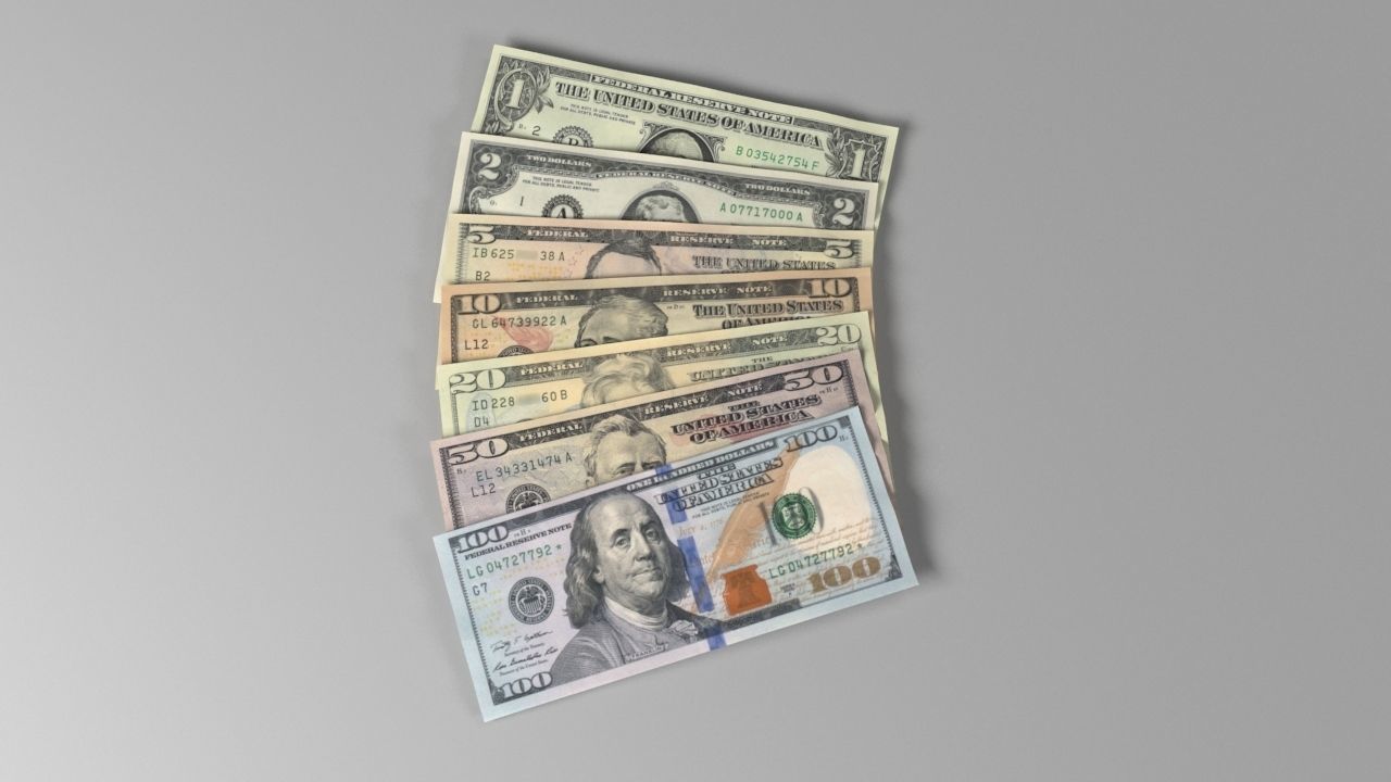 3D model American Dollar USD Currency Pack VR / AR / low-poly | CGTrader