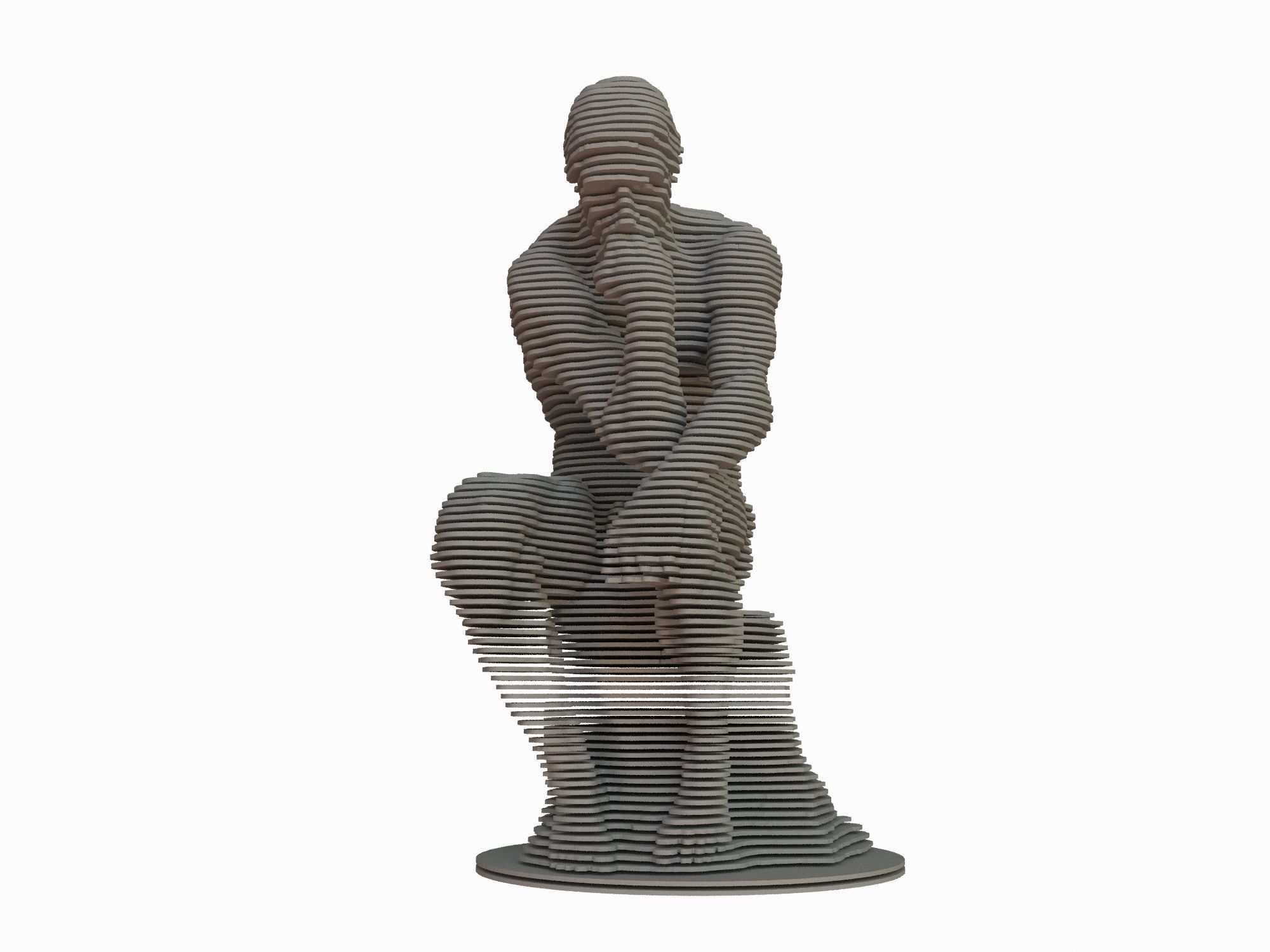 The parametric model of the statue of Rodin 3D model | CGTrader