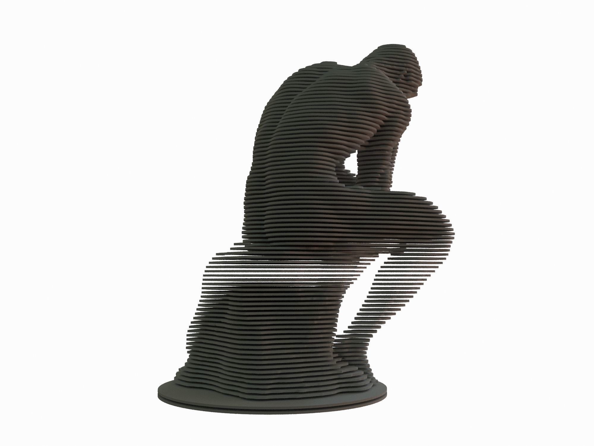 The parametric model of the statue of Rodin 3D model | CGTrader