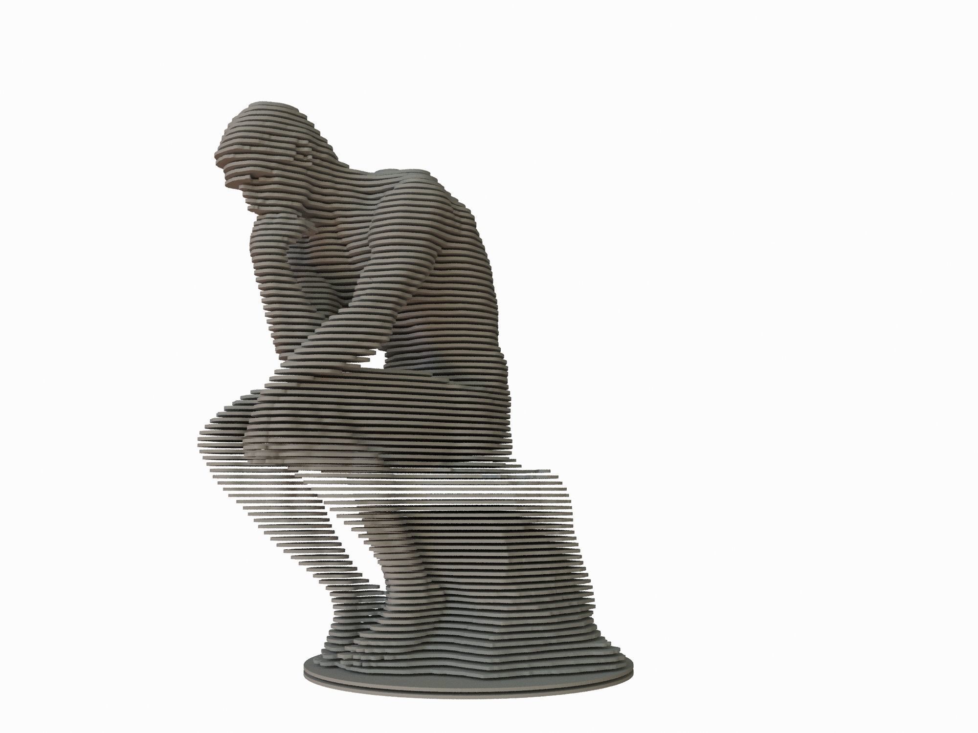 The parametric model of the statue of Rodin 3D model | CGTrader