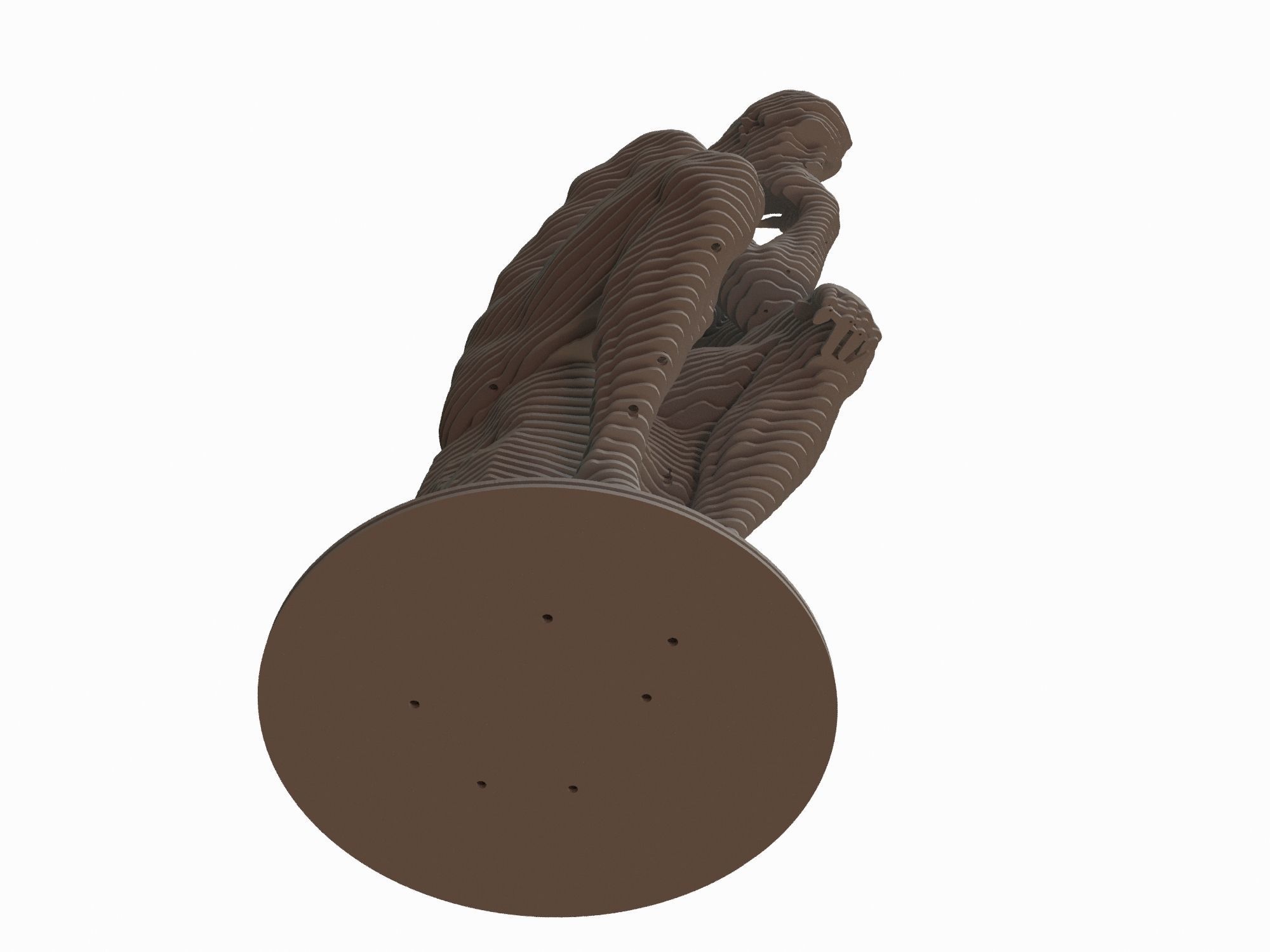 The parametric model of the statue of Rodin 3D model | CGTrader