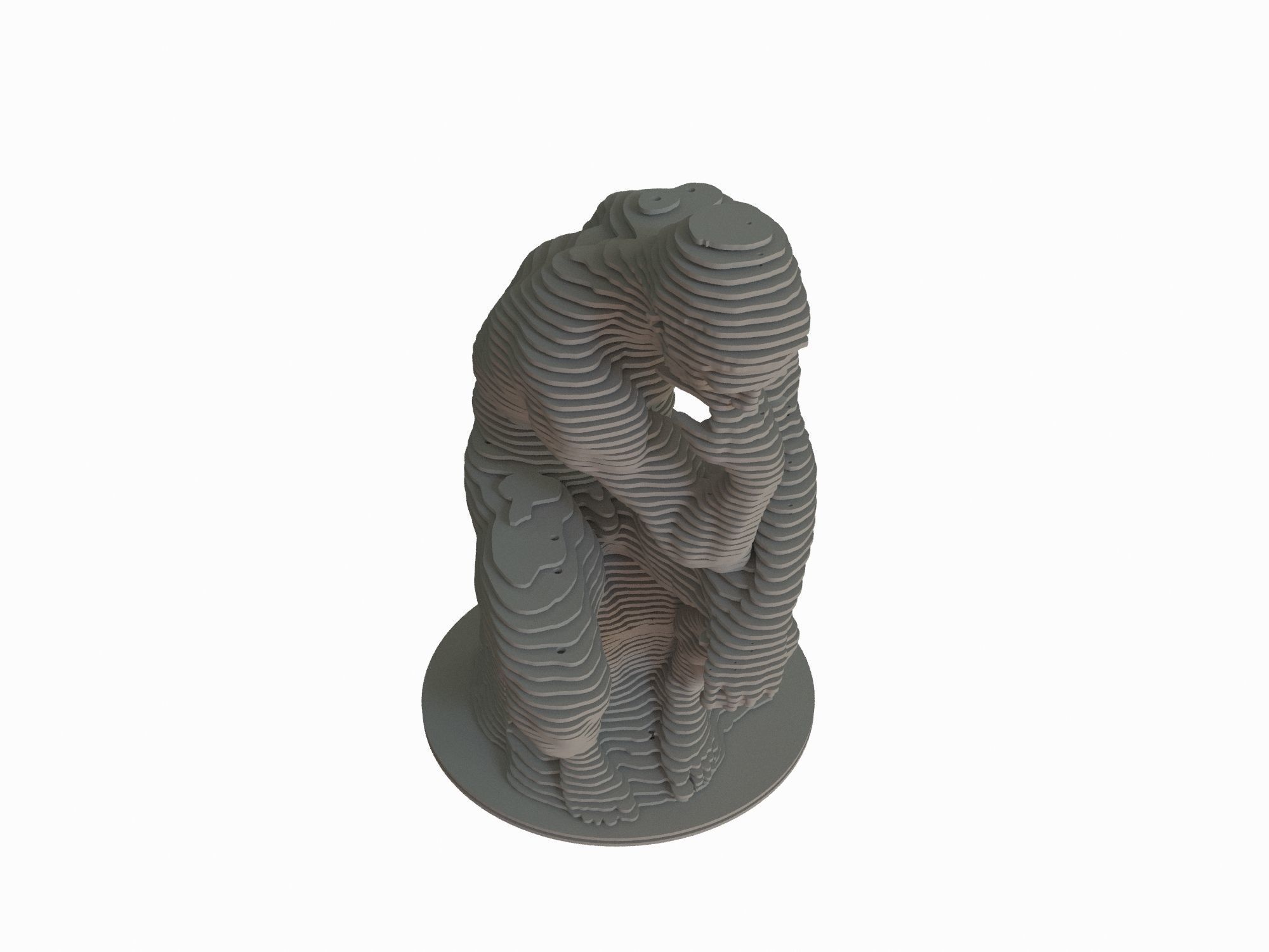 The parametric model of the statue of Rodin 3D model | CGTrader