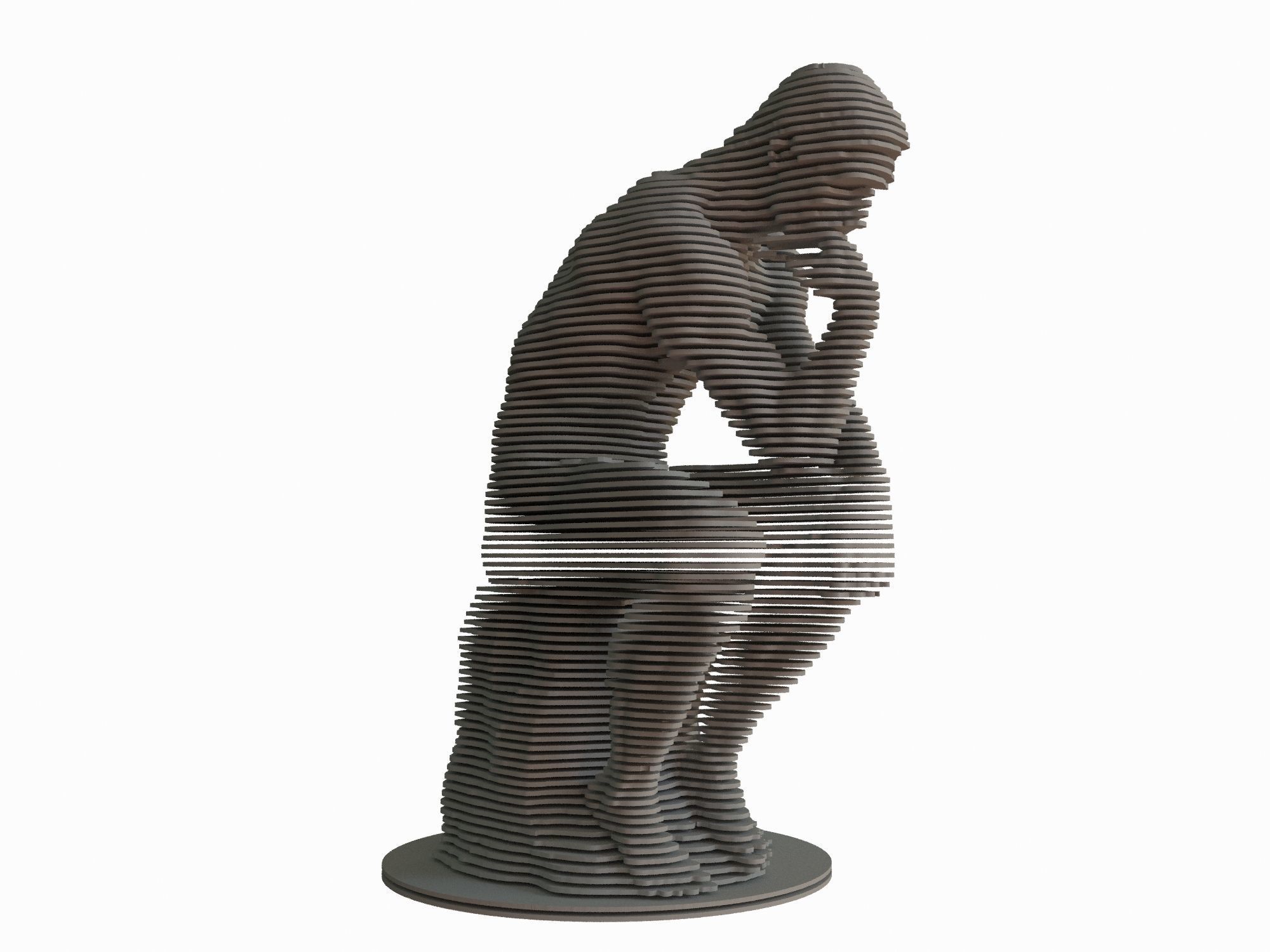 The parametric model of the statue of Rodin 3D model | CGTrader