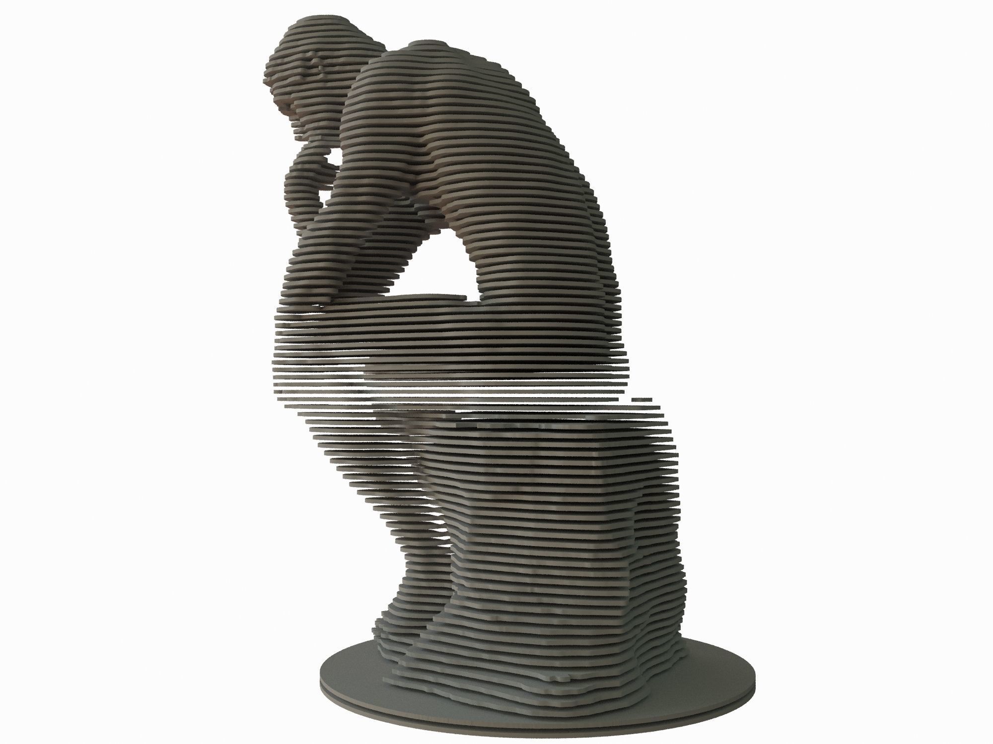 The parametric model of the statue of Rodin 3D model | CGTrader