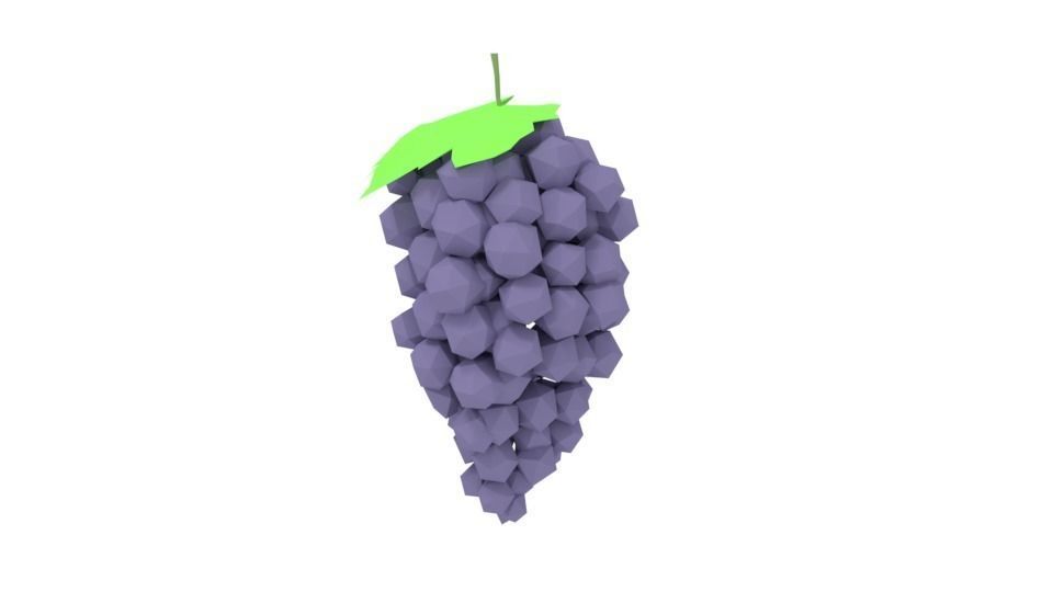 3D model Low Poly Cartoon Grape VR / AR / low-poly | CGTrader