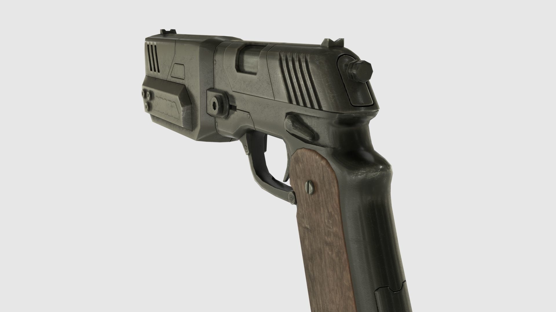 3D model Low Poly Pistol With PBR Materials VR / AR / low-poly | CGTrader