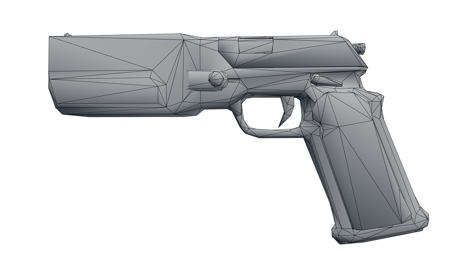 3D model Low Poly Pistol With PBR Materials VR / AR / low-poly | CGTrader