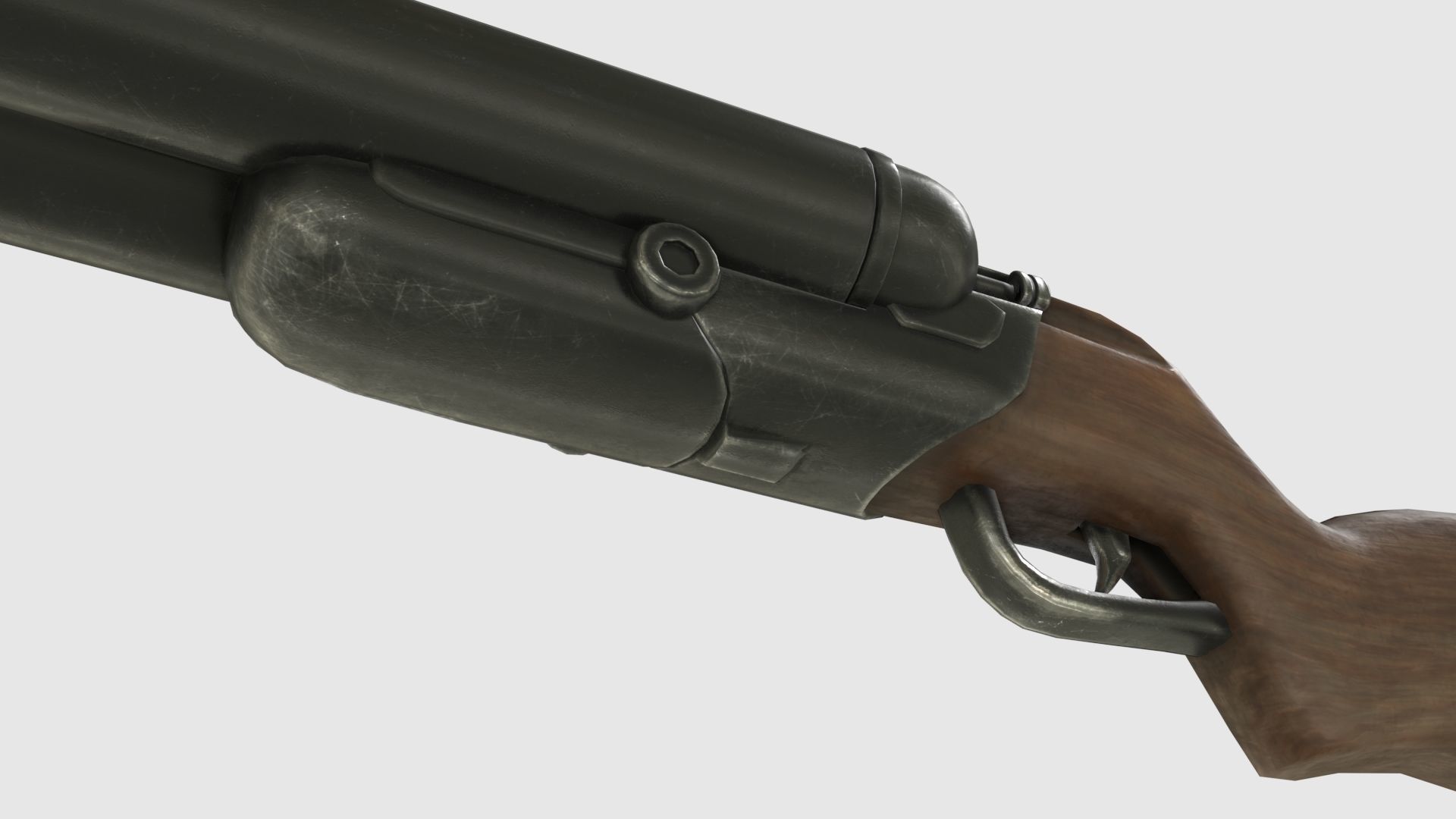 3D model Low Poly Double Barrel Shotgun With PBR Materials VR / AR ...