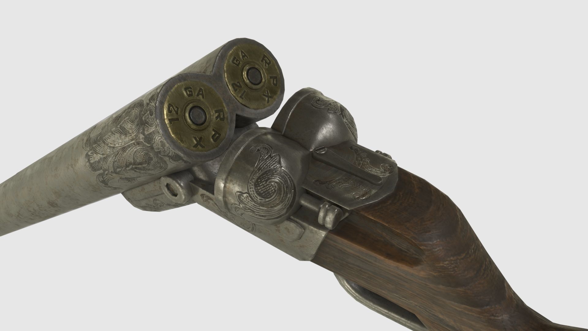 3D model Low Poly Double Barrel Shotgun With PBR Materials VR / AR ...