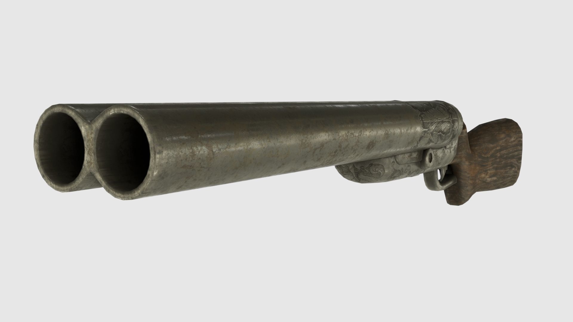 3D model Low Poly Double Barrel Shotgun With PBR Materials VR / AR ...
