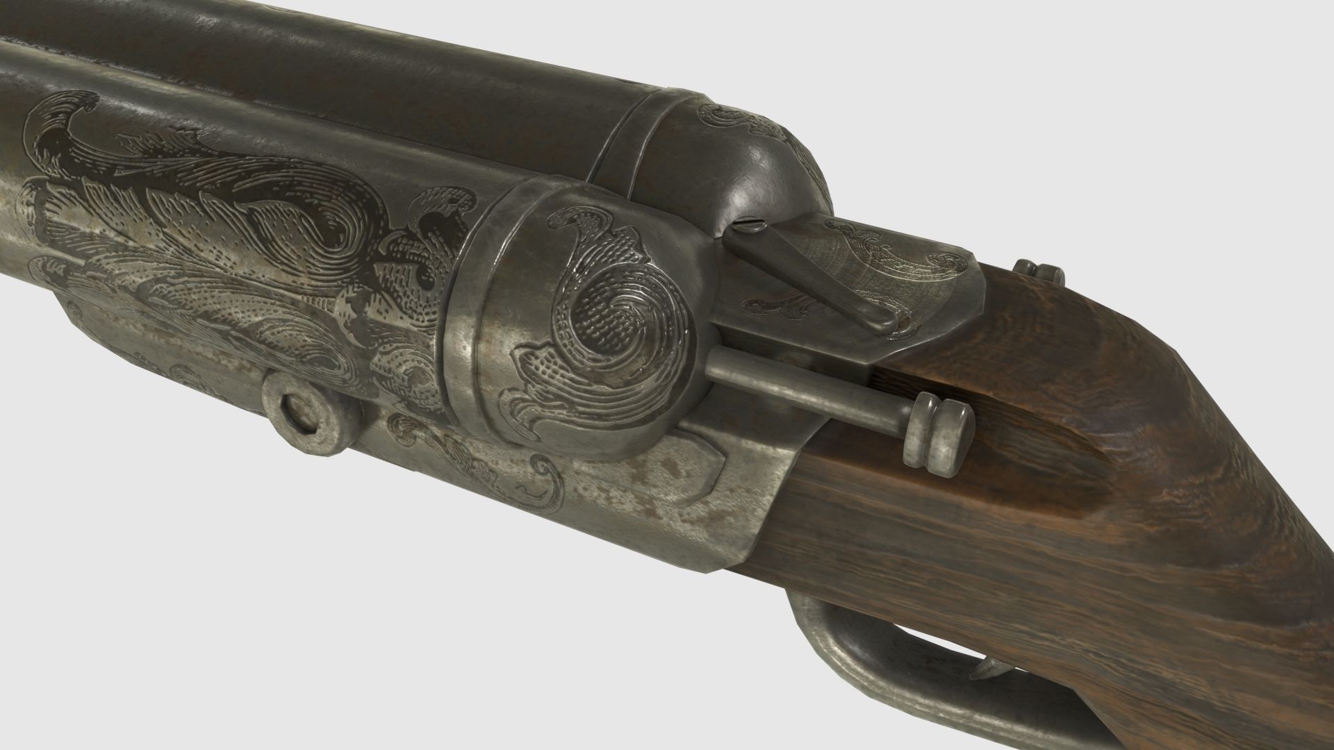 3D model Low Poly Double Barrel Shotgun With PBR Materials VR / AR ...