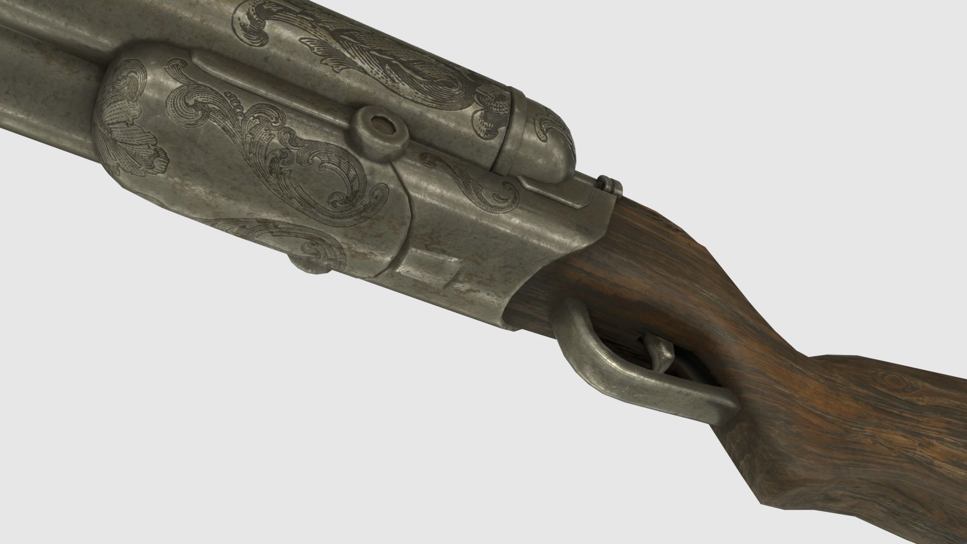 3D model Low Poly Double Barrel Shotgun With PBR Materials VR / AR ...