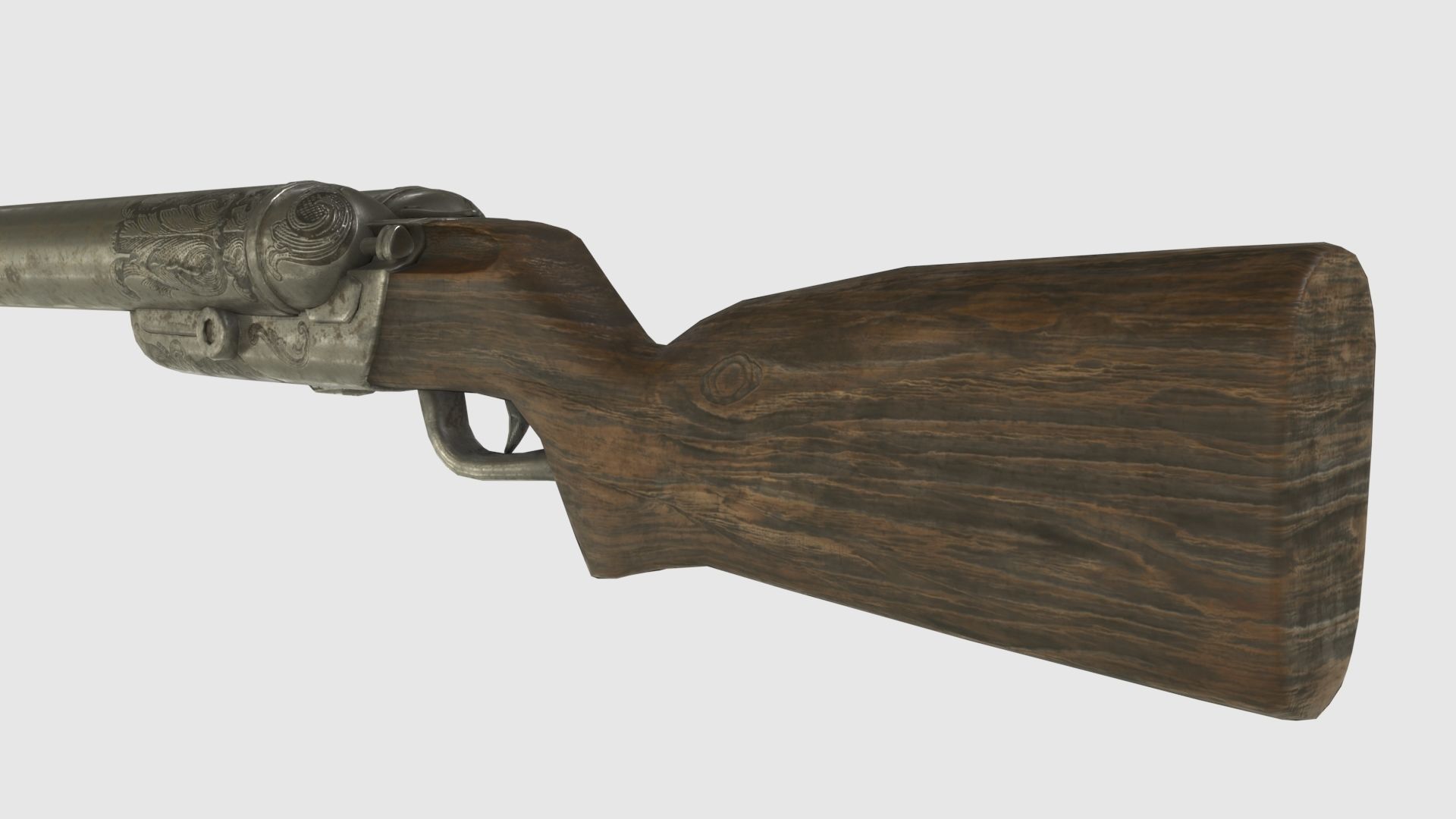 3D model Low Poly Double Barrel Shotgun With PBR Materials VR / AR ...