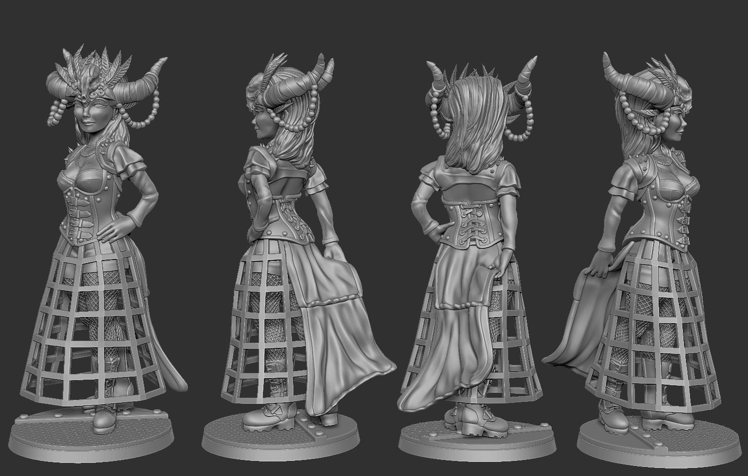 Gothic Girl Pinup 3D print model - FREE free 3D model 3D printable ...