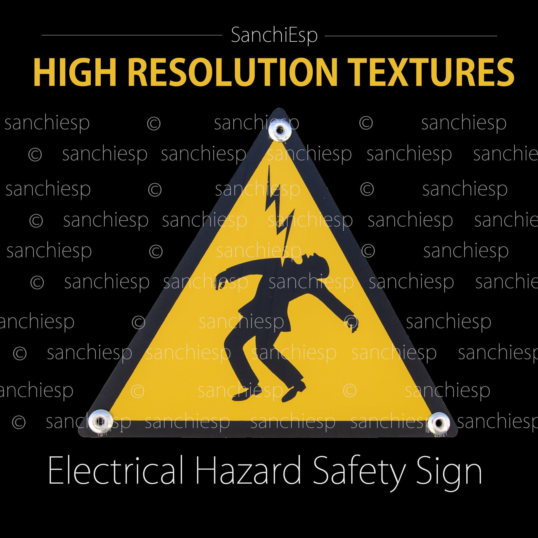 Electrical hazard safety sign free Texture | CGTrader