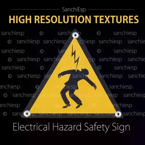 Electrical hazard safety sign free Texture | CGTrader
