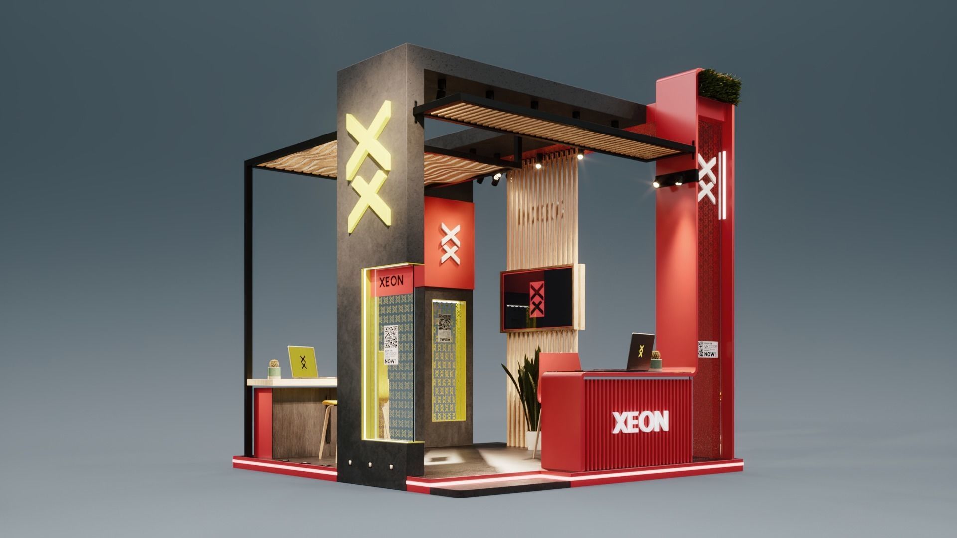 Minimalist 3x3m Booth v2 OCTANE x C4D 3D model | CGTrader