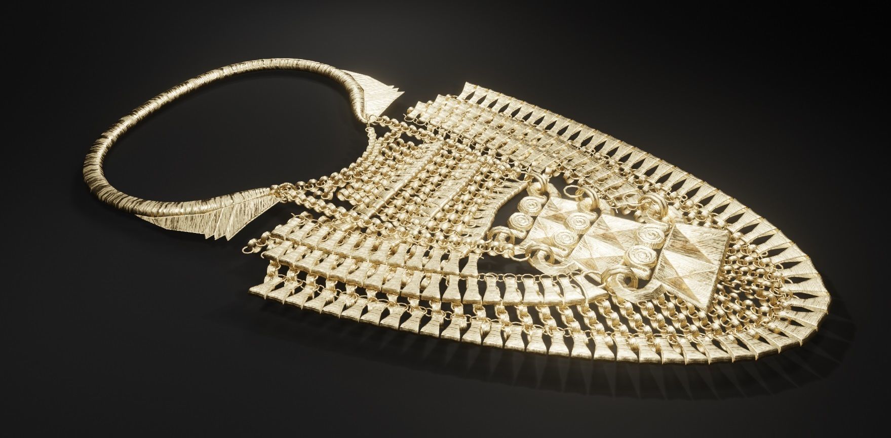 female jewel hmong ethinic neckless 3D model | CGTrader