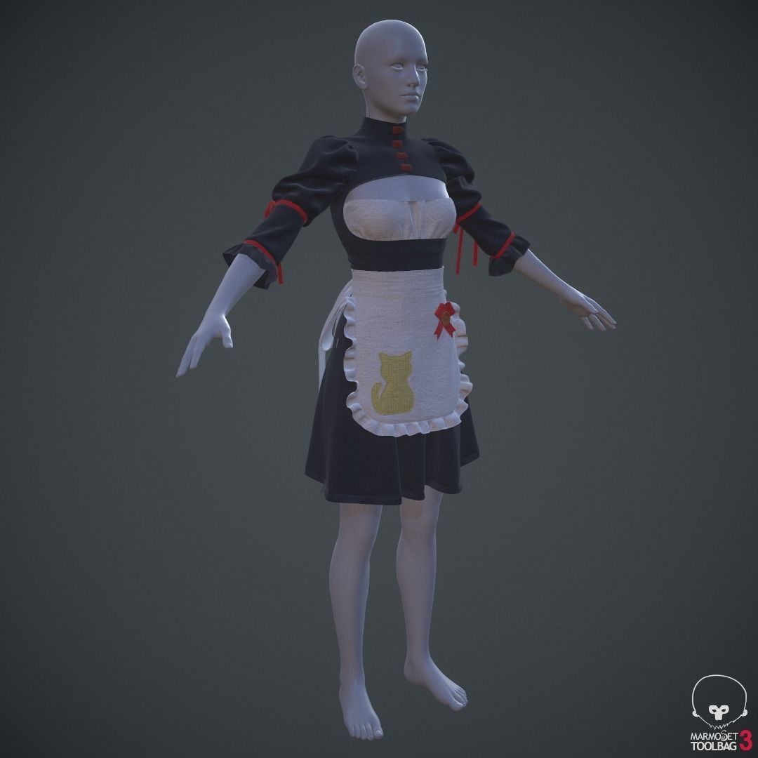 Marvelous Designer Clothes - 11 Nier Automata Outfit 3D model | CGTrader