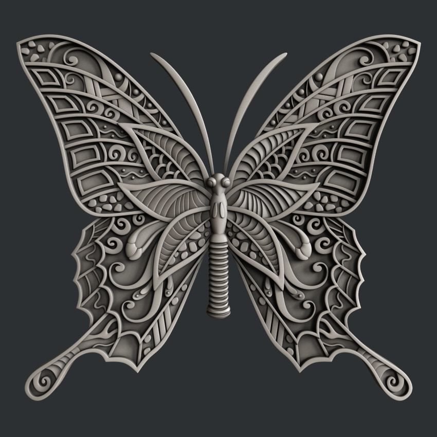 3d STL models for CNC router butterfly 3D model | CGTrader