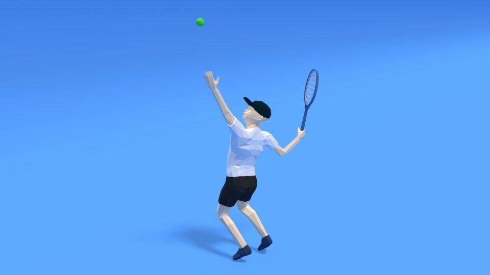 3D model Low Poly Kid Playing Tennis VR / AR / low-poly | CGTrader