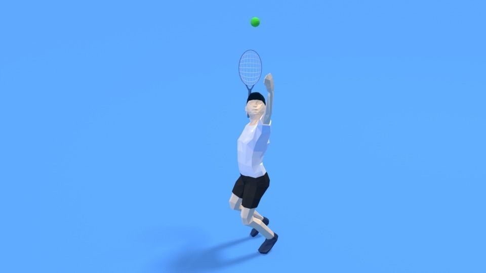 3D model Low Poly Kid Playing Tennis VR / AR / low-poly | CGTrader