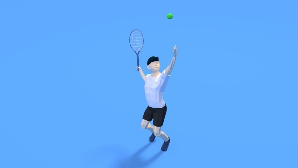 3D model Low Poly Kid Playing Tennis VR / AR / low-poly | CGTrader