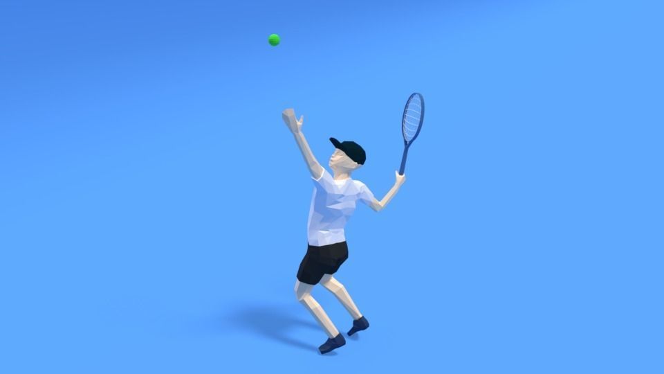 3D model Low Poly Kid Playing Tennis VR / AR / low-poly | CGTrader