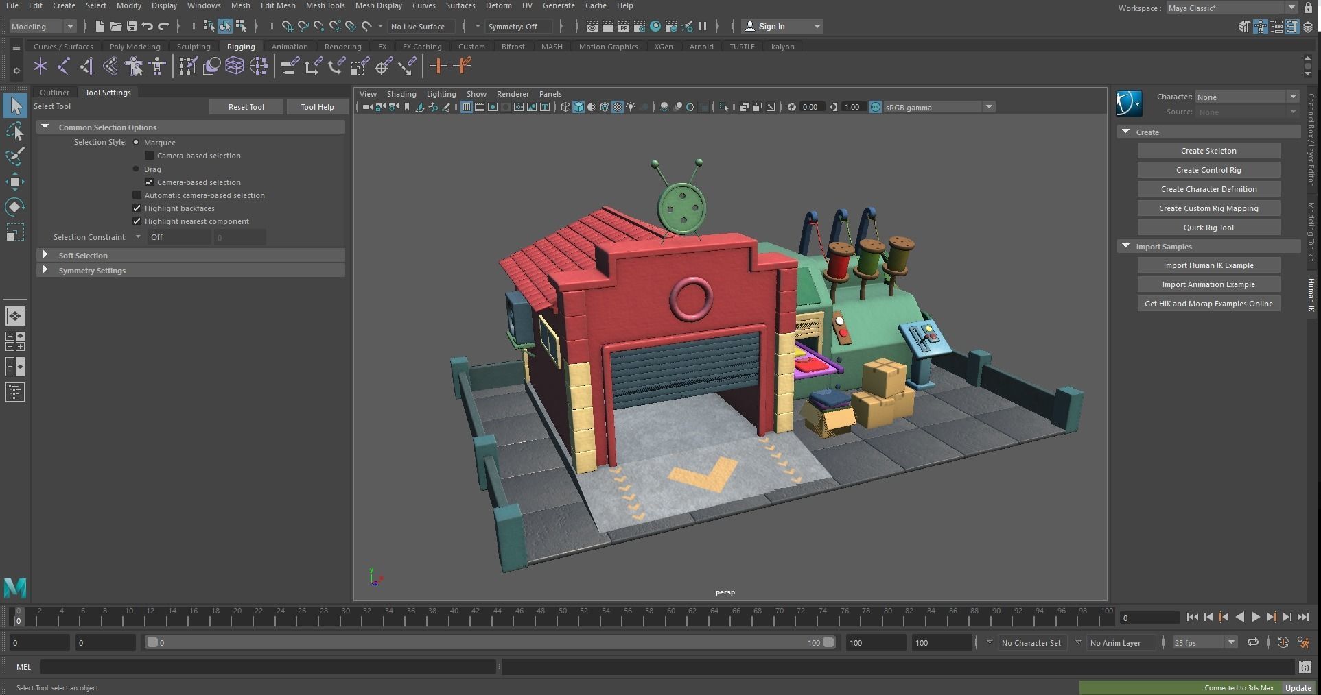 Stylized Cartoon Textile Factory 3D model | CGTrader