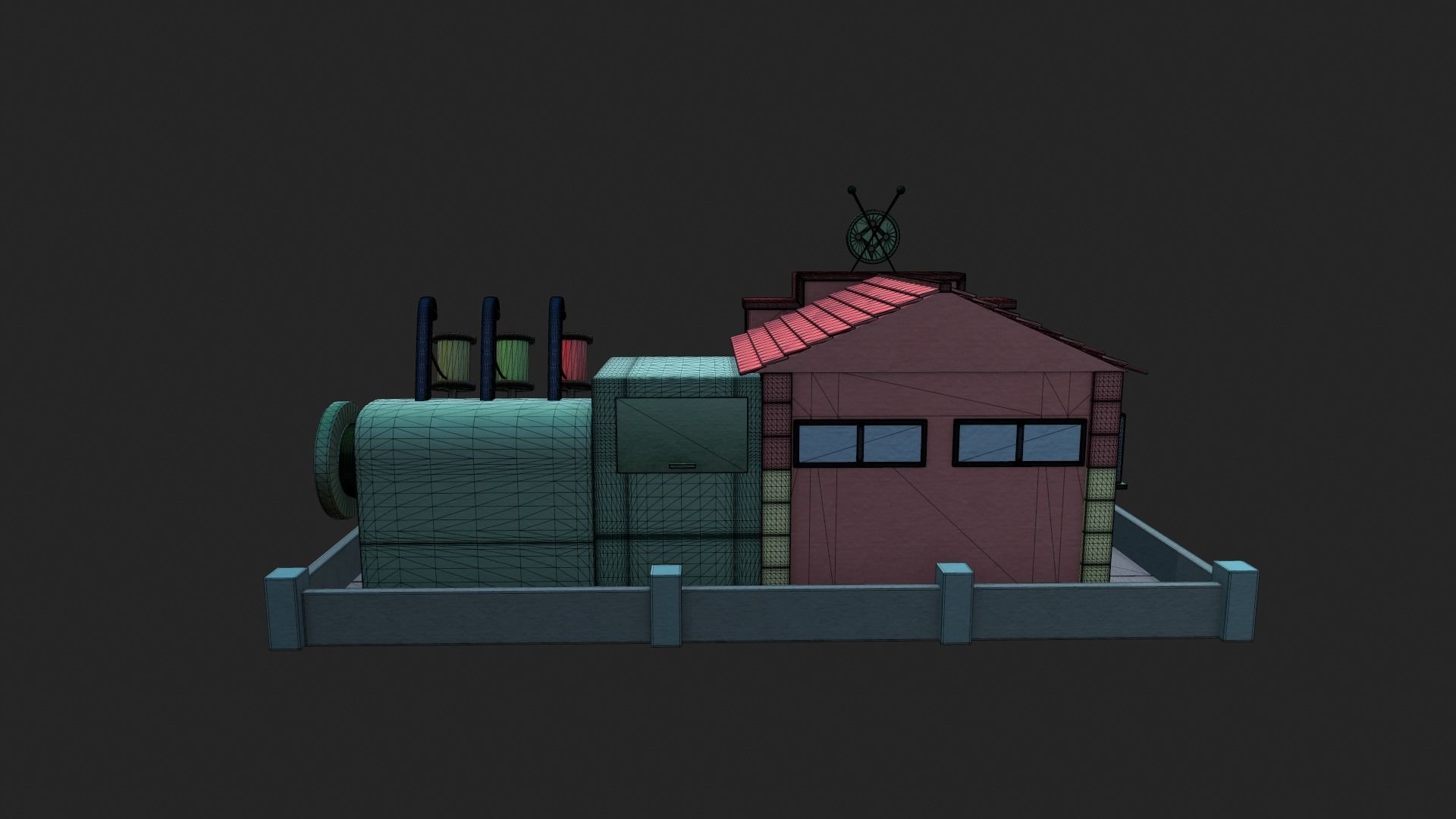 Stylized Cartoon Textile Factory 3D model | CGTrader