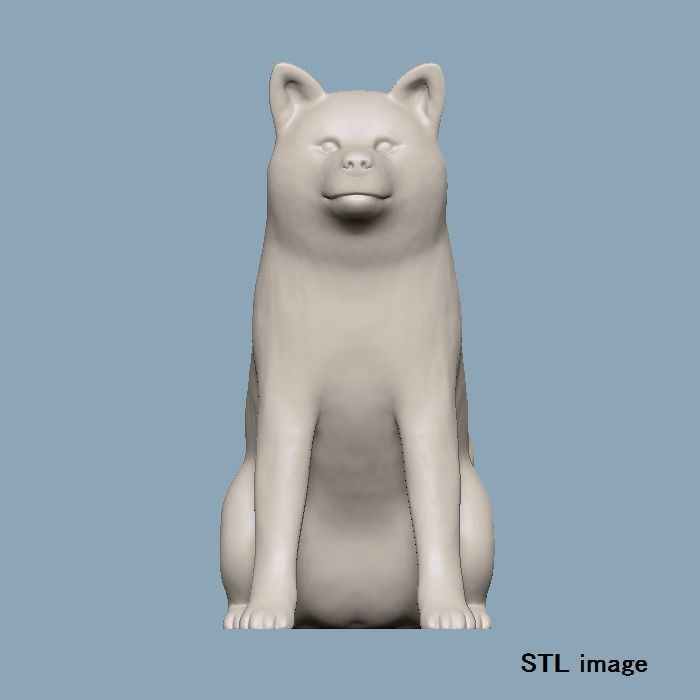 Akita dog miniature 3D model 3D printable | CGTrader