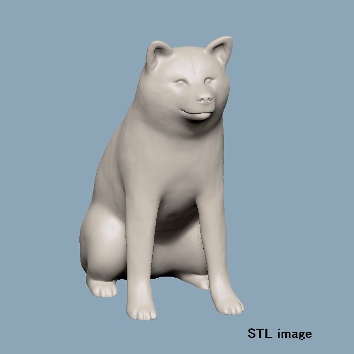 Akita dog miniature 3D model 3D printable | CGTrader