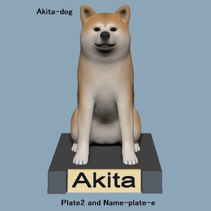 Akita dog miniature 3D model 3D printable | CGTrader