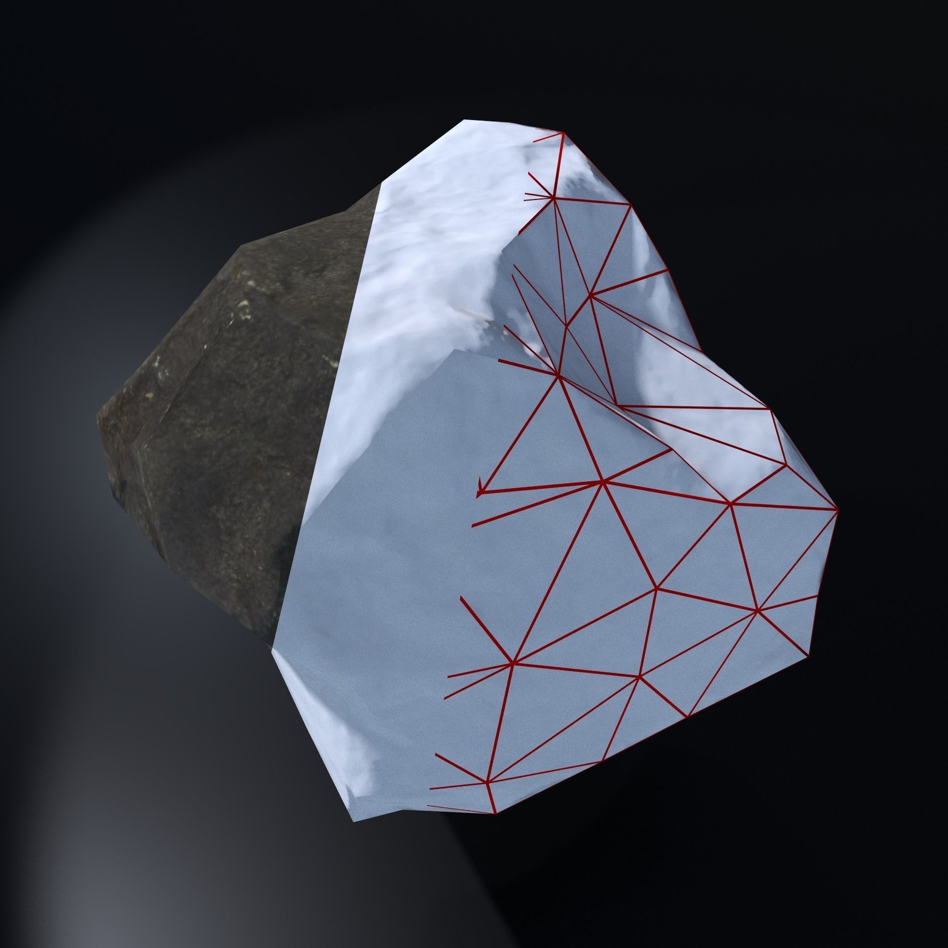 3D model 8k Scanned Black Rock Game And Render Ready VR / AR / low-poly ...