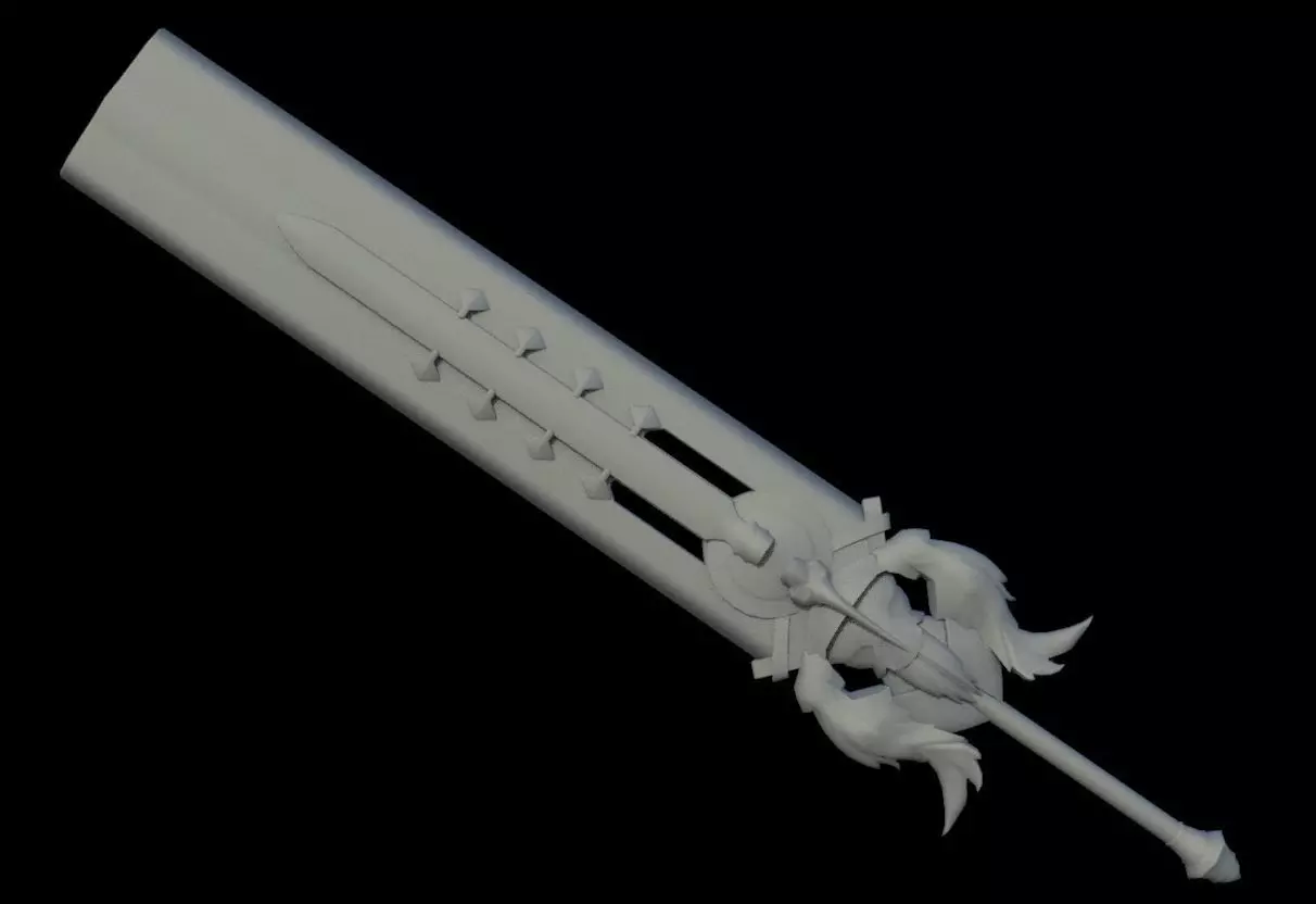 Final Fantasy XV FFXV hard edge greatsword 3D model 3D printable | CGTrader